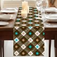 Brown Star Buffalo Plaid Burlap Cotton Table Runner 13x90 Inches Long ...