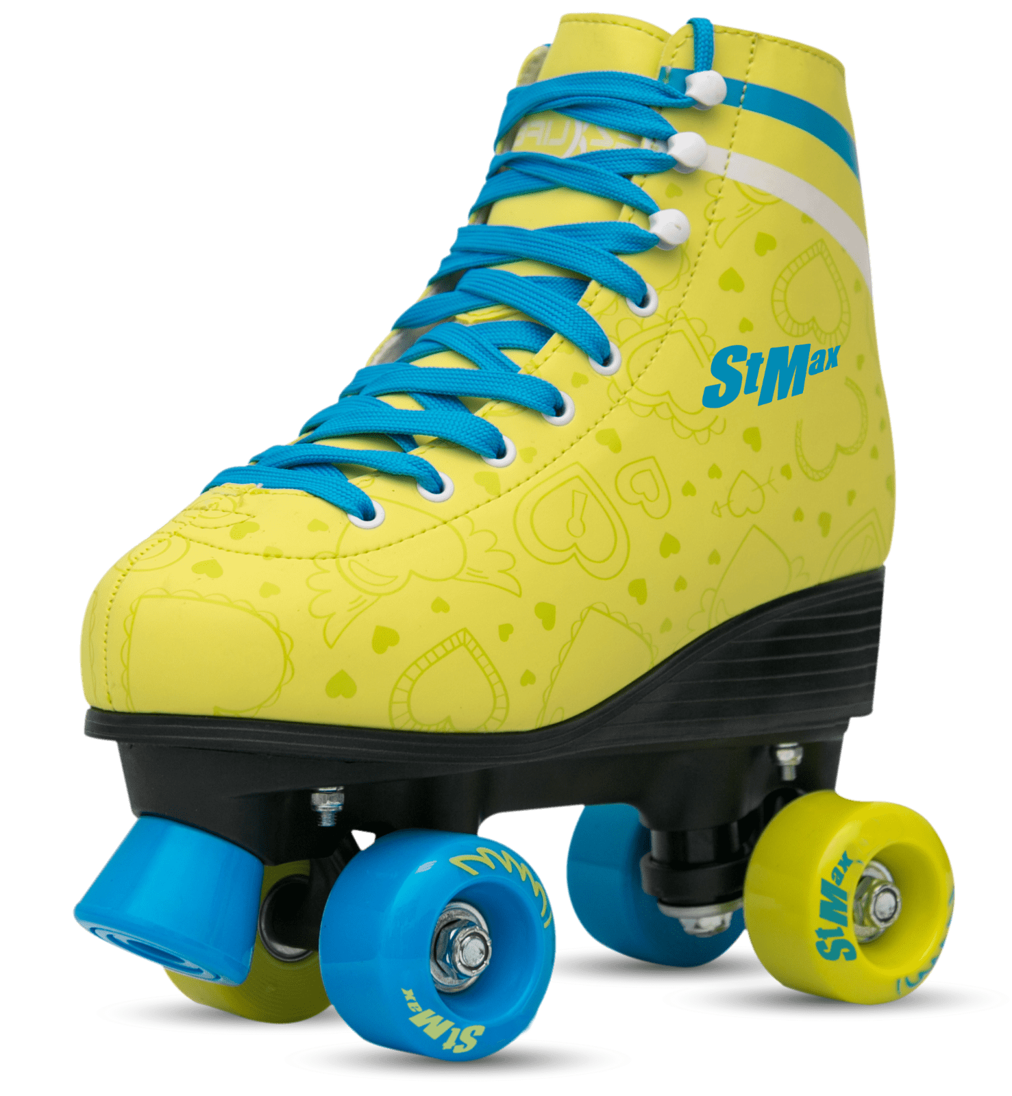 STMAX Quad Roller Skates for Girls and Women Lemon and Blue Size 4 ...
