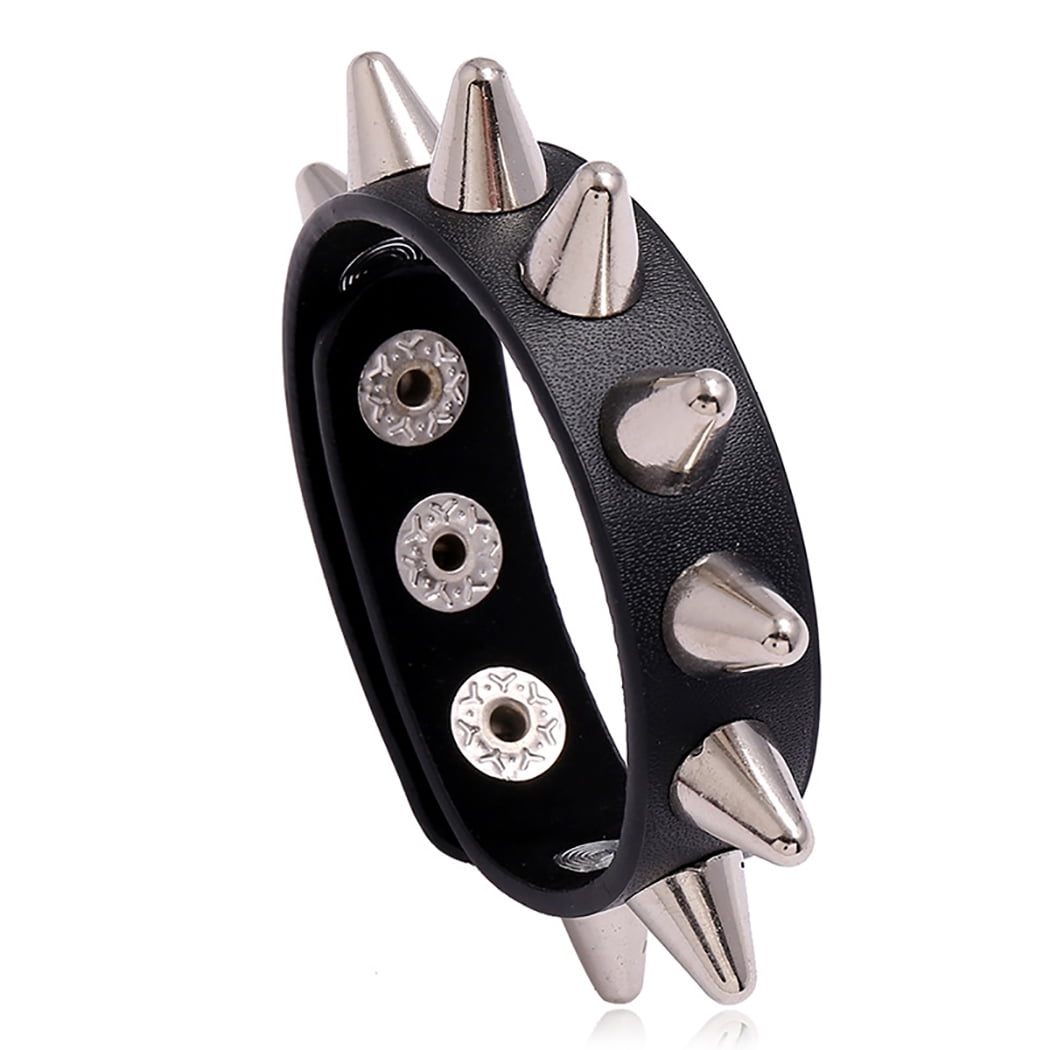 Click here for Nobrand Men Cuff Bracelet Adjustable Spike Rivet C... prices