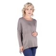 24seven Comfort Apparel Maternity Wide Boat Neck Long Sleeve Dolman ...