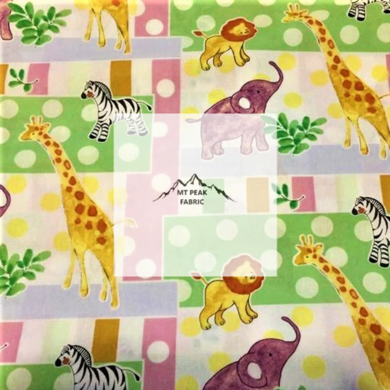 Zoo Animals Panel 36 x45 Visual Arts Dyeing & Batik Fabric etna.com.pe