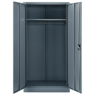 Assembled Storage Cabinet With Expanded Metal Door, 36x18x78, Black ...