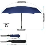 AOACreations Portable Oversize Travel Rain Umbrella, 55" Vented Double ...
