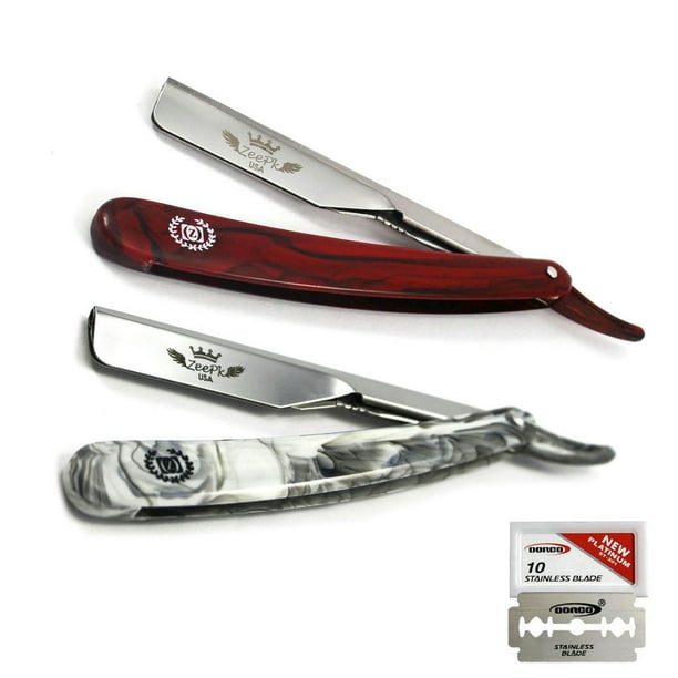 FREE BLADES + CLASSIC BARBER STRAIGHT RAZOR CUT THROAT SALON SHAVING ...