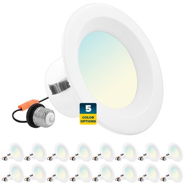 Sunperian 5/6 inch Recessed Lighting LED Can Light 5 Color Options 14W ...