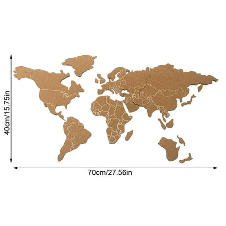 Serony Travel World Map Strip Wooden Cork Board Wooden Cork Board with ...