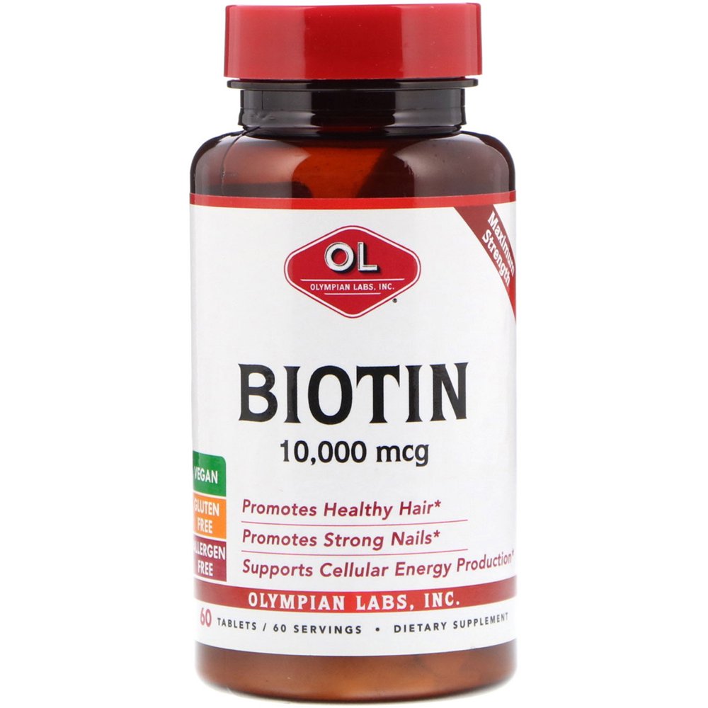 Olympian Labs Biotin 10 000 mcg 60 Tablets - Walmart.com - Walmart.com