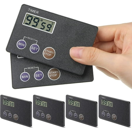 6 Pieces Magnetic Timer Portable Timer Credit Card Size Digital ...
