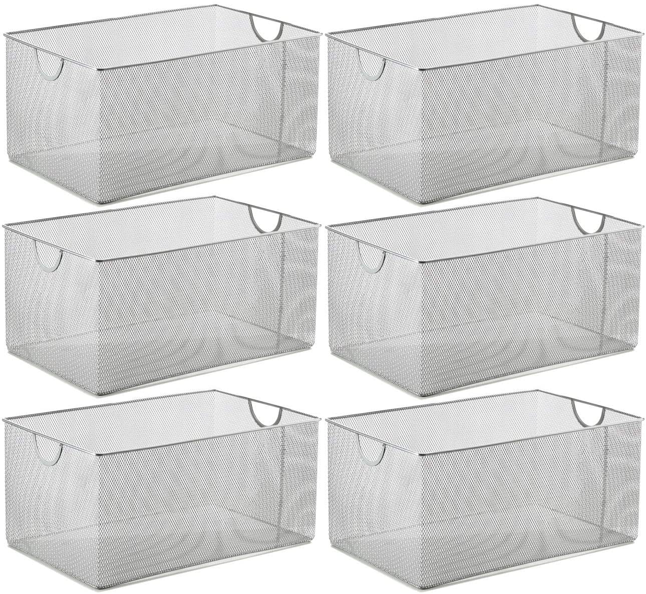 YBM Home Stainless Steel Wire Mesh Basket Bin with Handles 14.5” x 9.25 ...