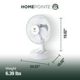 HomePointe Westpointe 12-Inch 3-Speed Oscillating Table Fan with Tilt ...