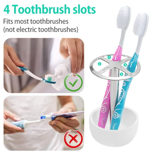 EIMELI Toothbrush Holder Stand Stainless Steel Divided Toothbrush ...