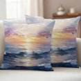 Colorful Sunset Outdoor Throw Pillow Covers Set of 2, Ocean Seagull ...