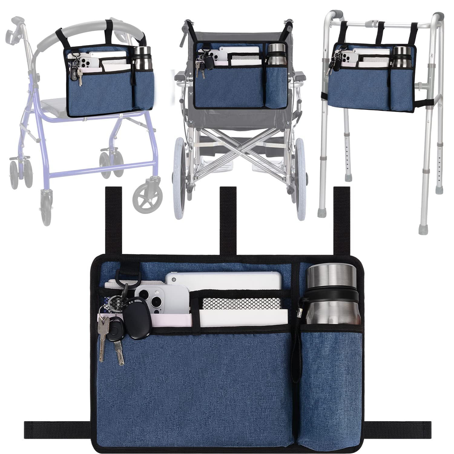 supregear Walker Bag with Cup Holder, Waterproof Wheelchair Pouch ...