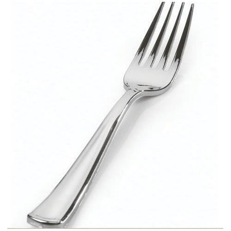 Disposable Silver Forks - 24 Count Silver Plastic Forks - Walmart.com