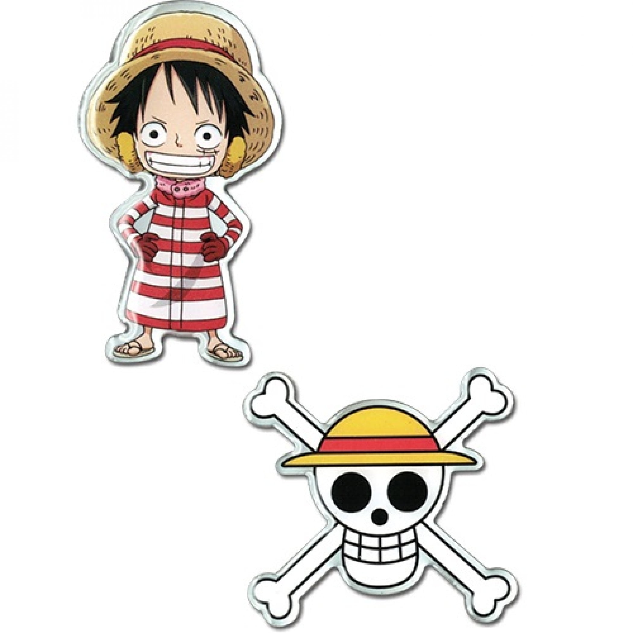 One Piece Luffy and Luffy Skull Pin Set - Walmart.com