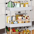 4-Tier Mobile Shelving Unit, Bathroom Rolling Cart Utility Storage ...