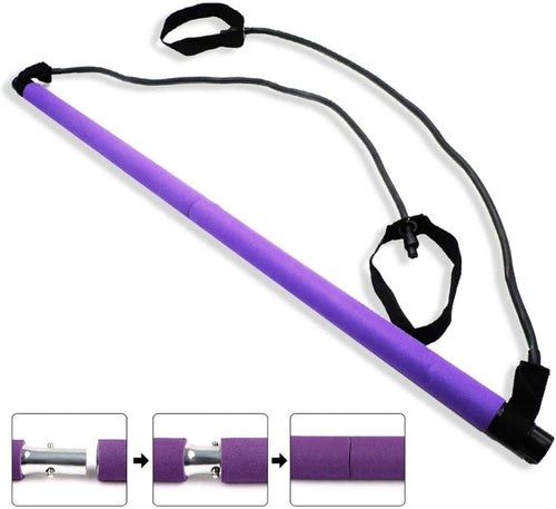 Yoga Pilates Bar Stick Exerciser Pull Rope Gym Workout Pilates Trainer ...
