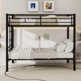 LHYY Twin Over Twin Metal Bunk Bed for ,Metal Structure Bedframe with ...