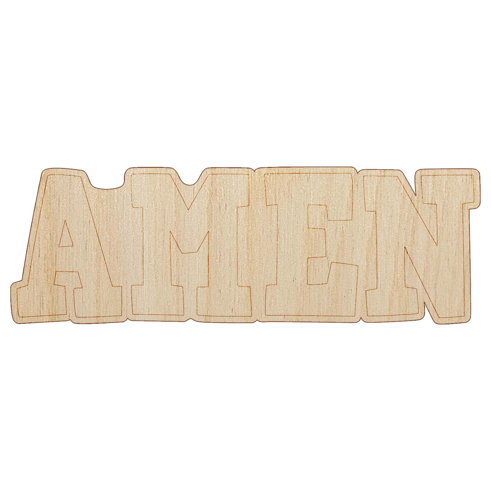 Amen Fun Text Prayer Praying Wood Shape Unfinished Piece Cutout Craft ...