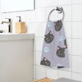 Black Cat Footprint Pattern Cotton Towel Set Face Hand Towels 2 Pack ...