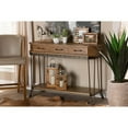 Kellyn Vintage Rustic Industrial Oak Brown Finished Wood and Metal 3 ...