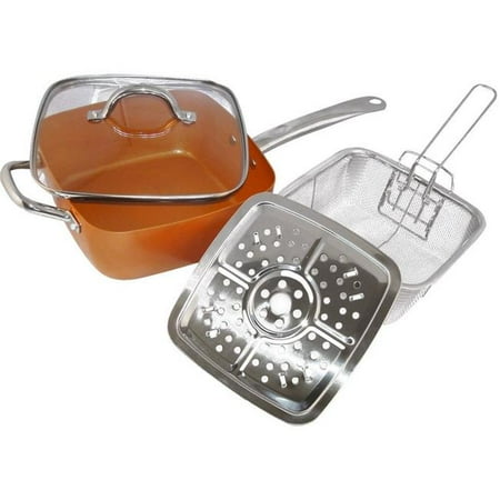 Eternal PG93800 Square Copper Cookware Set, 5-IN-1 Functions Copper ...