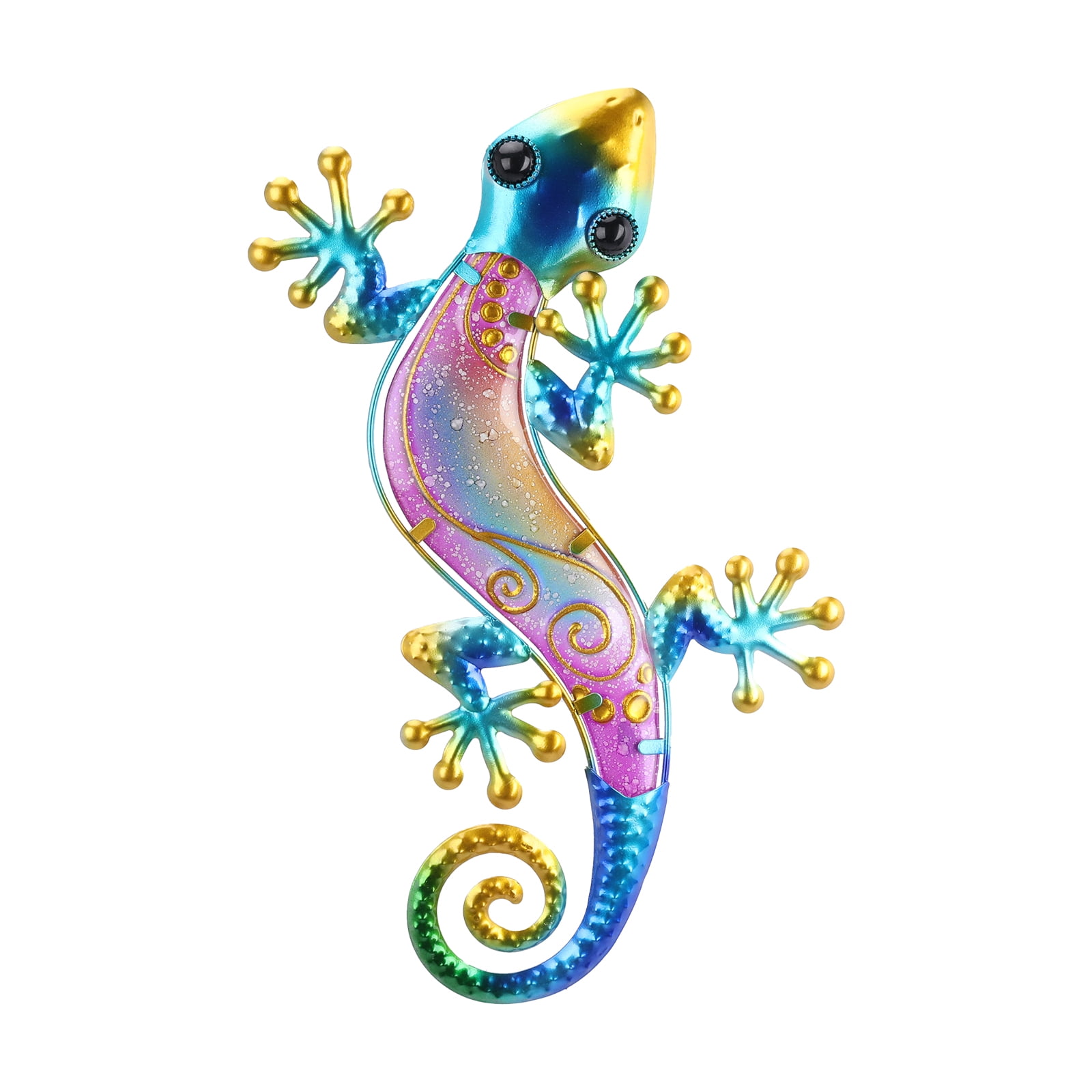 Metal Gecko Wall Decor Outdoor Indoor Lizard Art Sculpture Glass ...