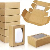 rwwerf 50-Piece Mini Paper Gift Boxes With Clear Windows - Perfect For ...