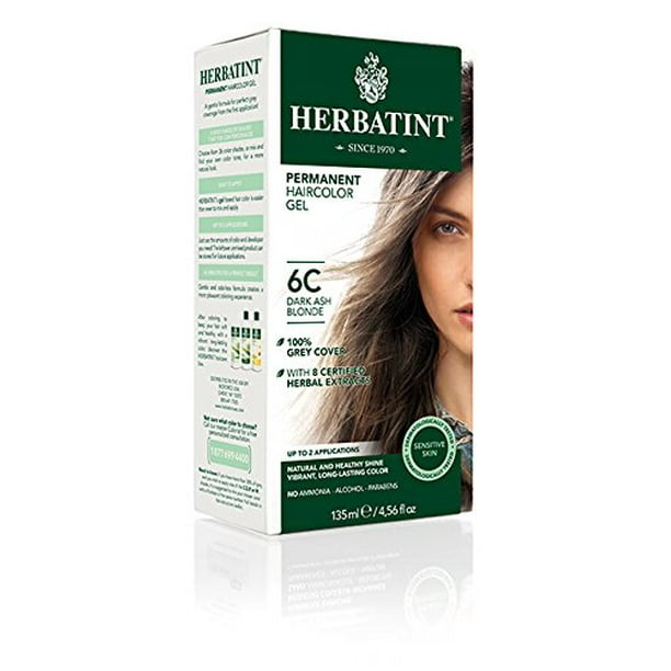Herbatint Permanent Herbal Haircolour Gel 6C Dark Ash Blonde - 135 ml ...