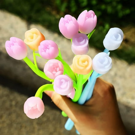18 Pieces Color Changing Flower Pens 0.5 mm Ballpoint Pens Black Gel ...
