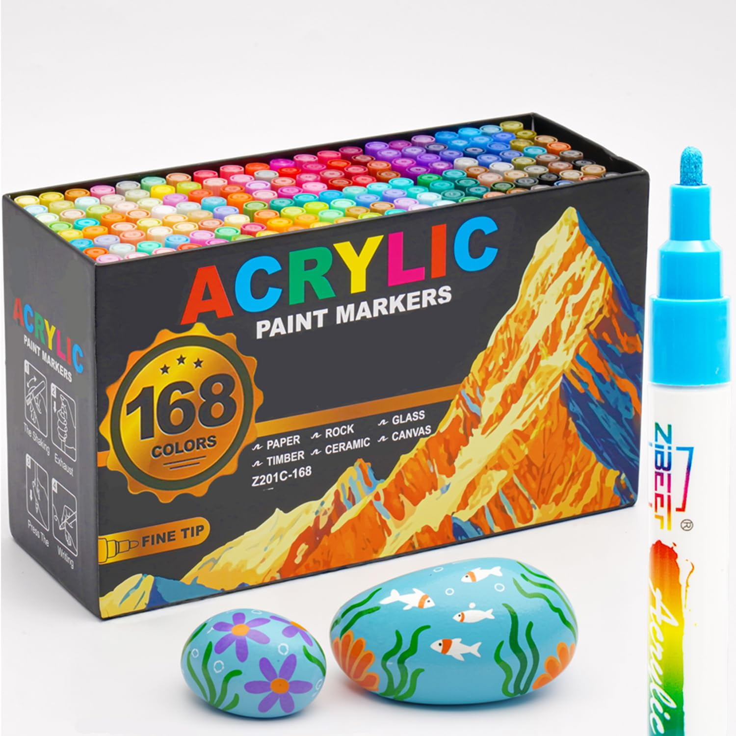 Click here for Guangna 168 Colors Acrylic Paint Markers For Rock... prices