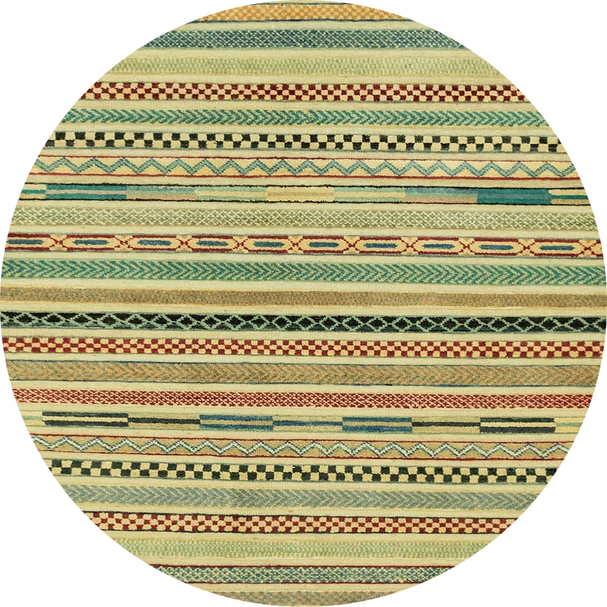 Ahgly Company Indoor Round Abstract Metallic Gold Abstract Area Rugs, 6 ...