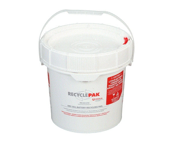 Recyclepak Prepaid Dry Cell Battery Recycling Pail, 3.5 Gallon ...