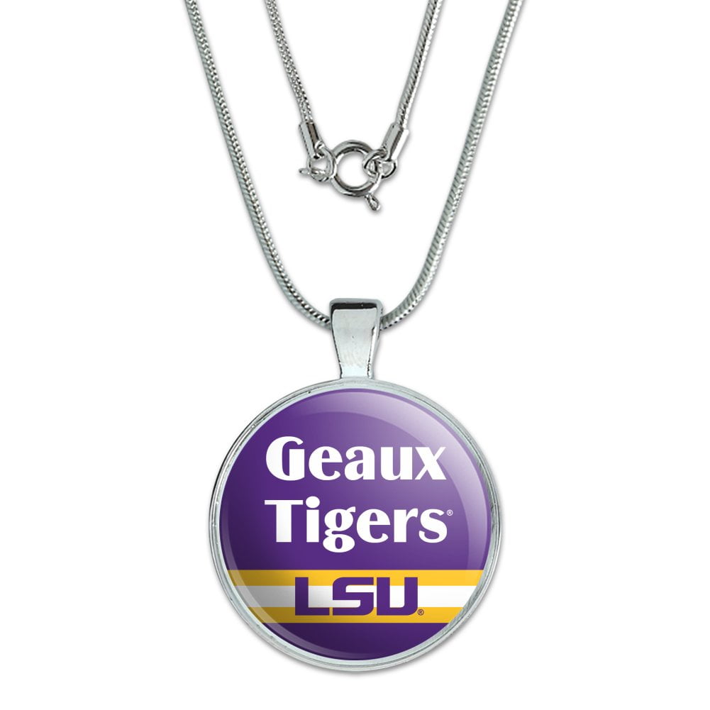 Geaux Tigers LSU 1" Pendant with Sterling Silver Plated Chain - Walmart.com