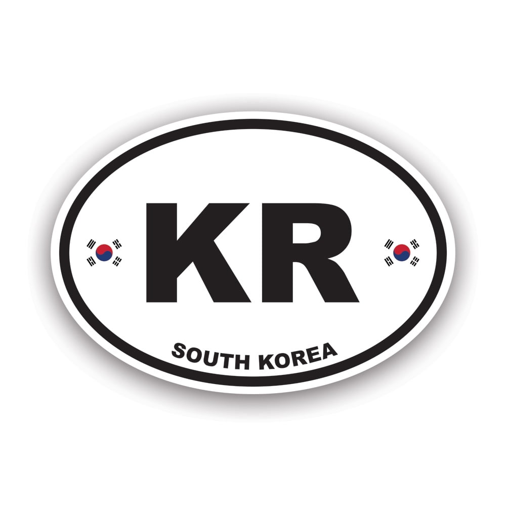 South Korea Oval Sticker Decal - Self Adhesive Vinyl - Weatherproof ...