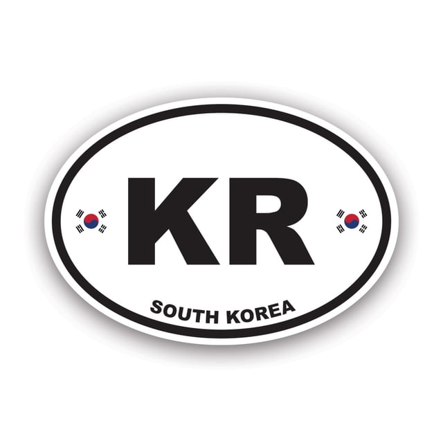 South Korea Oval Sticker Decal - Self Adhesive Vinyl - Weatherproof ...