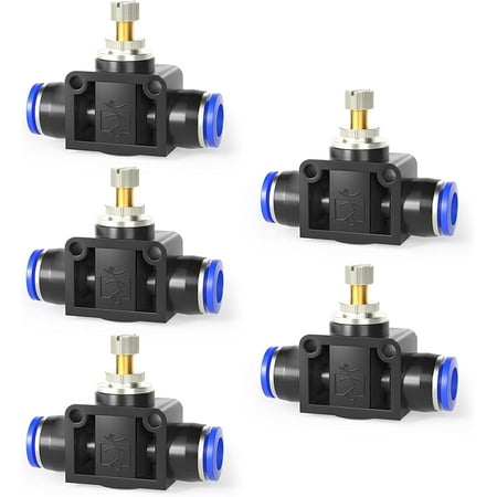 SICED 5pcs 8mm OD Air Flow Control Valve with Push to Connect Fitting ...