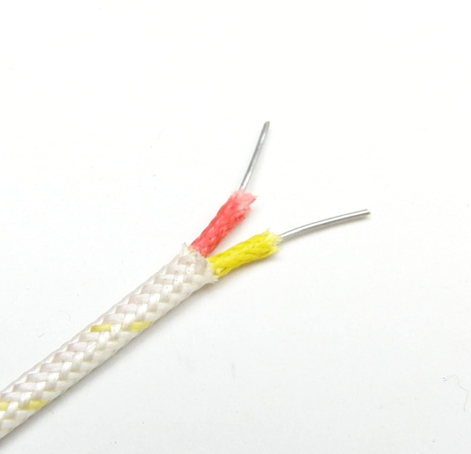 K-Type Thermocouple Wire AWG 24 Solid w. High Temperature Fiberglass ...