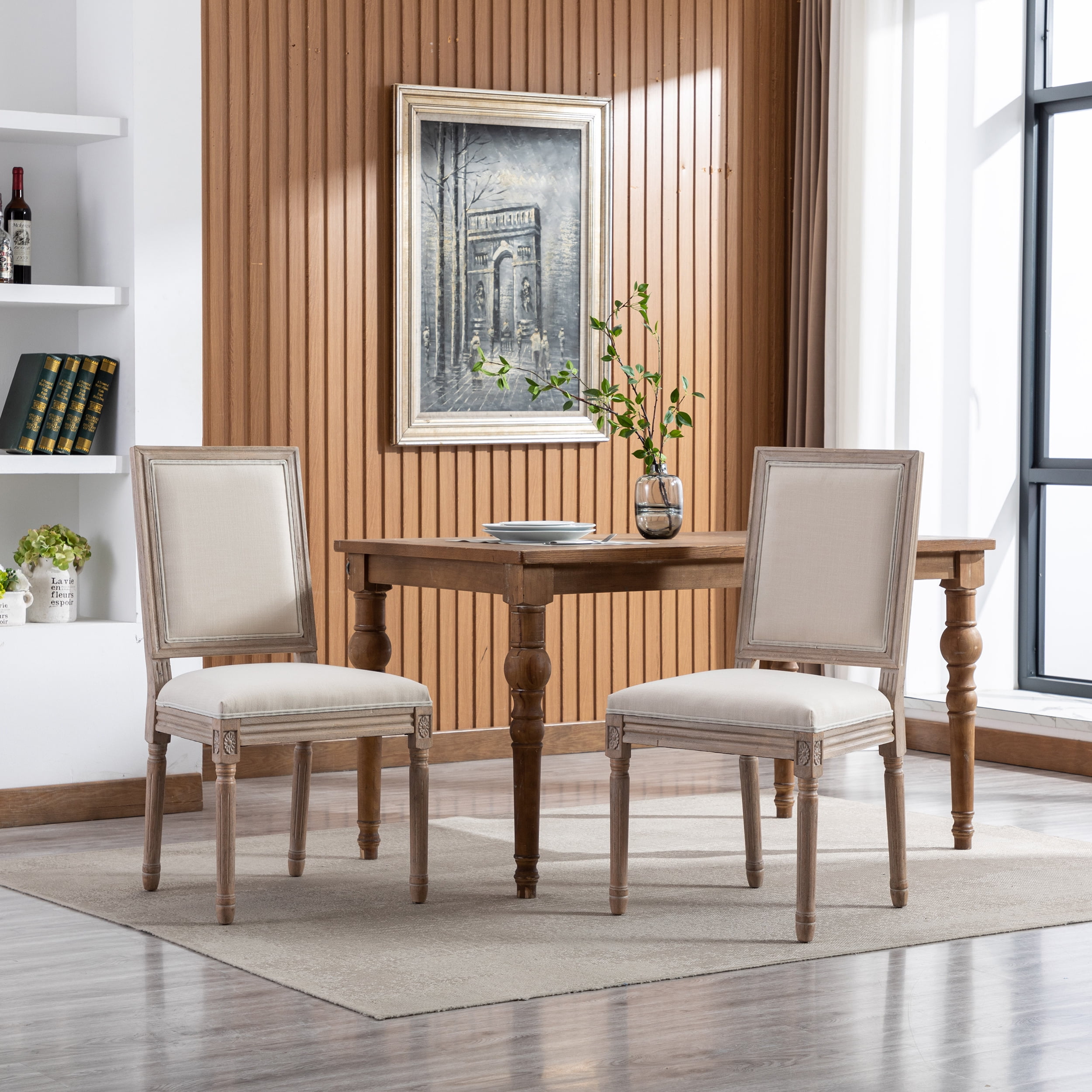 LANTRO JS French Style Solid Wood Frame Linen Fabric Antique Painting ...