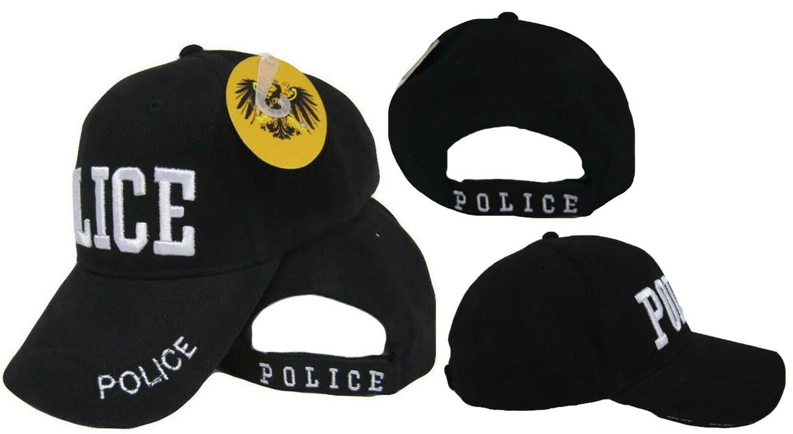 Black and White Police Law Enforcement Baseball Hat Cap Embroiderd ...