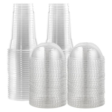 [100 PACK] 3.25 Ounce Clear Plastic Disposable Portion Cups with Lids ...