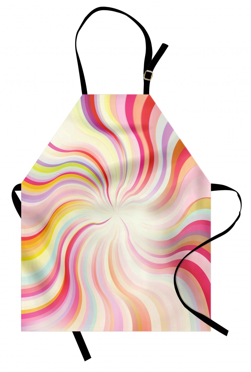 Pastel Apron Abstract Sunburst Design Wavy Lines Sixties Seventies ...