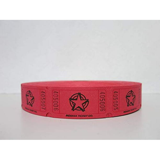 Raffle Tickets - Red Star Single Roll - Roll of 2000 Star Raffle ...