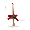 Christmas Bell Ornament Velvet Bow Artificial Pinecone Hanging Decor ...