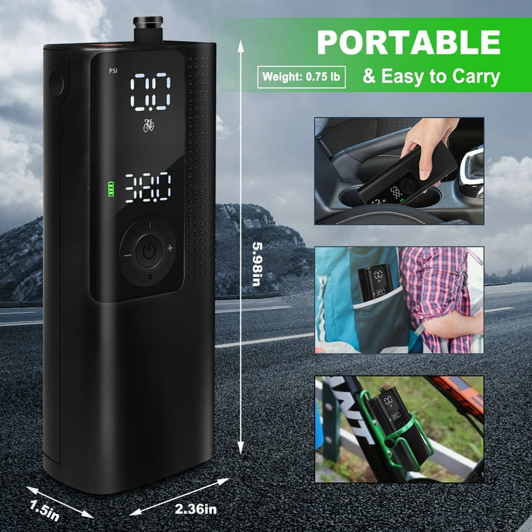 Arb Compressor NUSTE Tire Inflator Portable Air Compressor - 150 PSI Cordless Mini Bike Tire ...