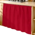 Cabinet Curtains 35"W x 35"L, Pure Red Sink Skirt for Bathroom Kitchen ...