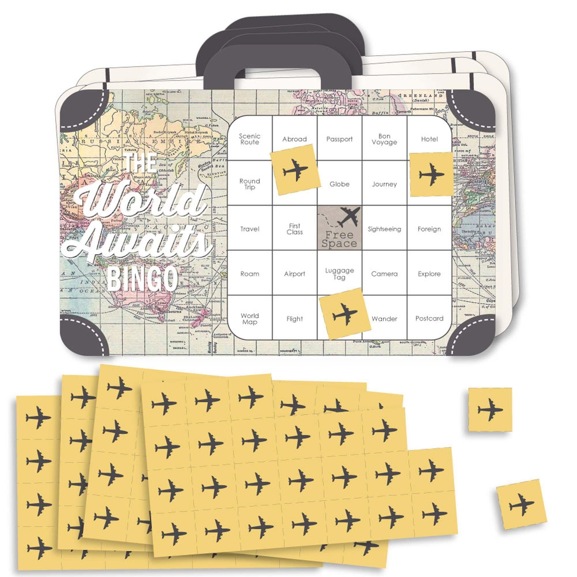 Big Dot of Happiness World Awaits - Bingo Cards and Markers - Travel ...