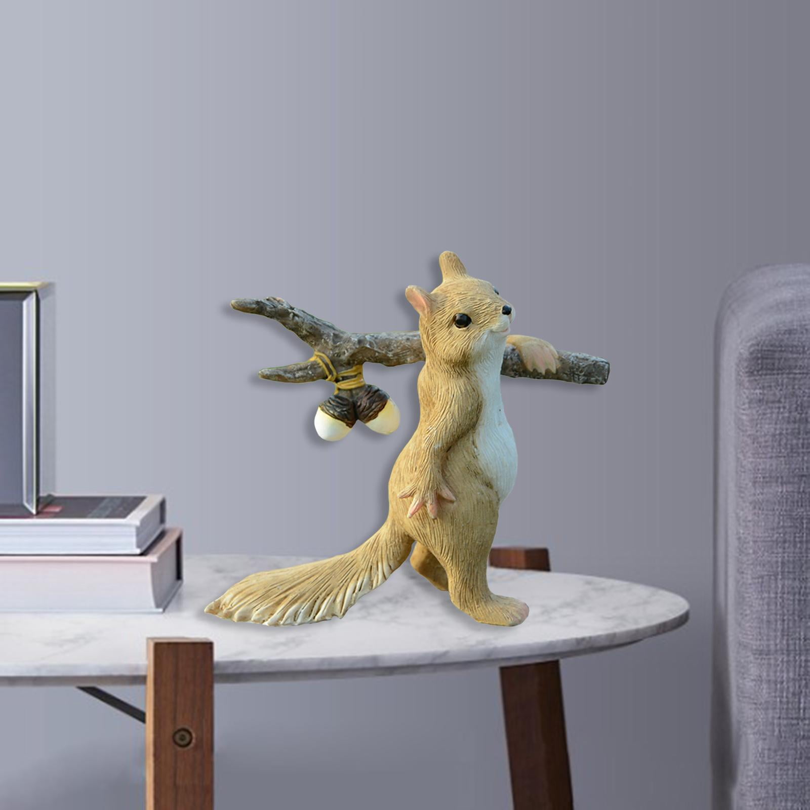 Squirrel Figurines Polyresin Bonsai Decor Animal Statues for Home ...