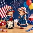 Wooden 4th of July Patriotic Table Centerpiece Decor, Red White Blue ...