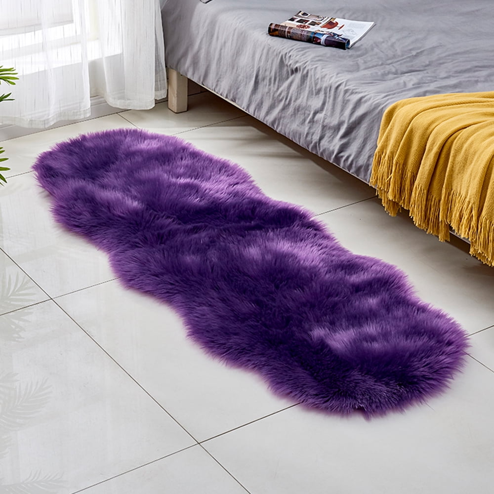 DYstyle Irregular Fur Sheepskin Plush Shag Area Rug or Running ...